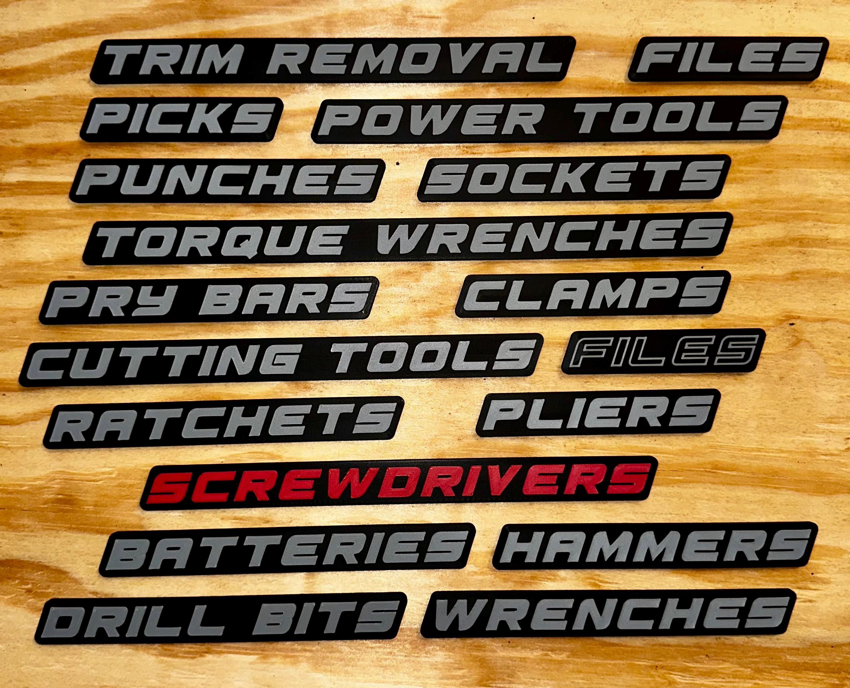 Custom Magnetic Toolbox Labels | Personalized Tool Drawer Tags | Emblem ...