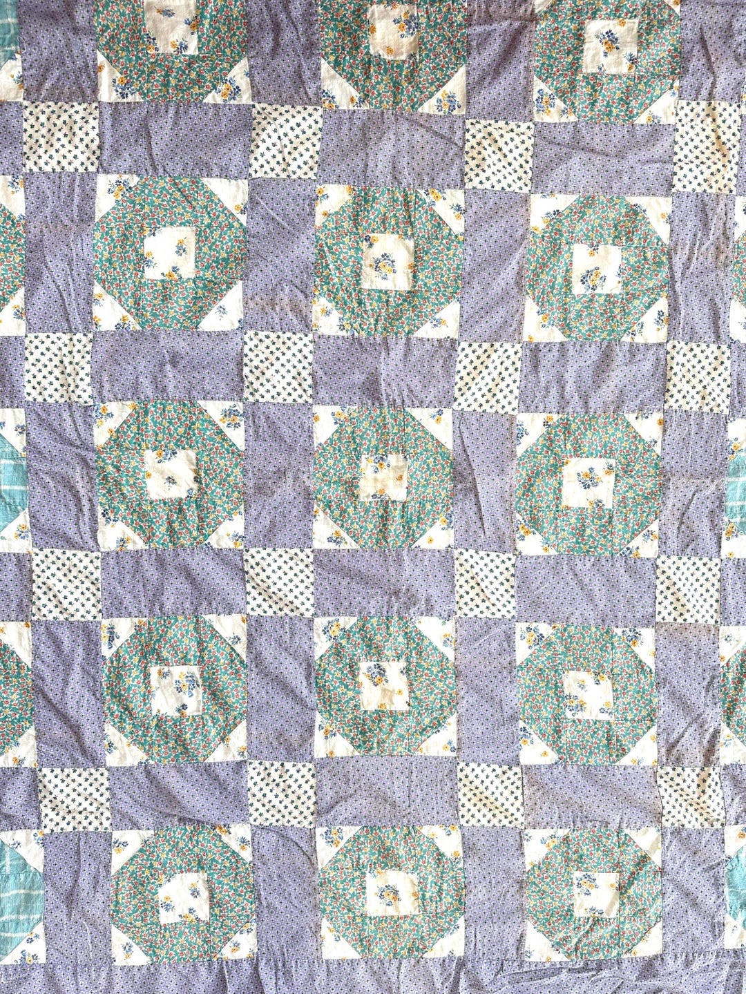 Vintage Donut Quilt Top 67” X 66” - Etsy