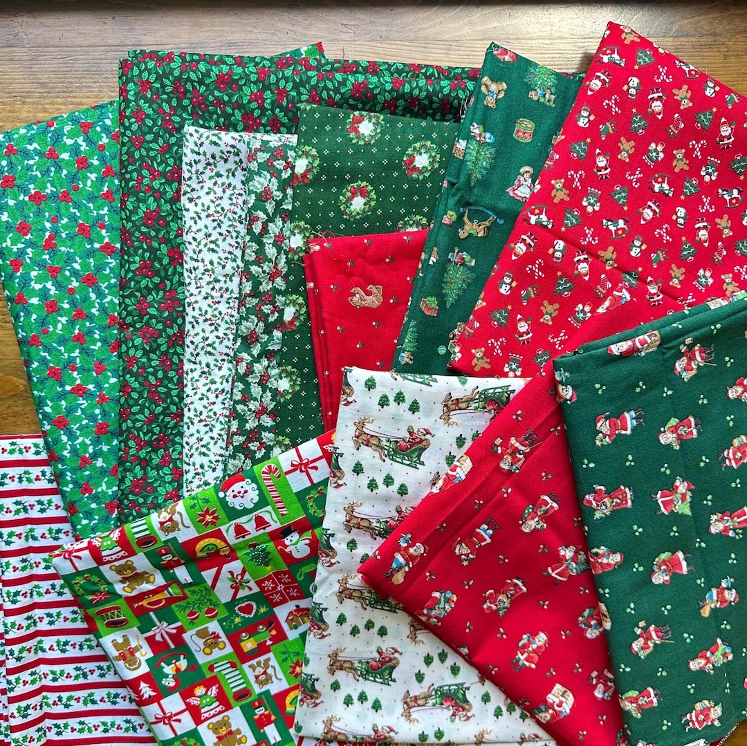 Curated Vintage VIP Cranston Christmas Quilting Fabric Bundle, 13 ...