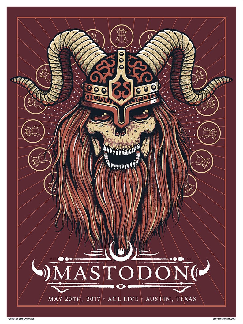 Mastodon printed silkscreen concert poster. | Etsy