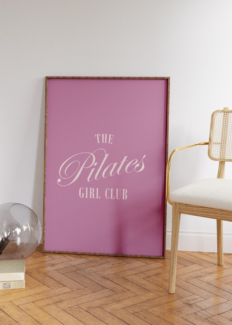 Girly Pilates Club Print - Cute Pilates Wall Art - Aesthetic Pilates ...