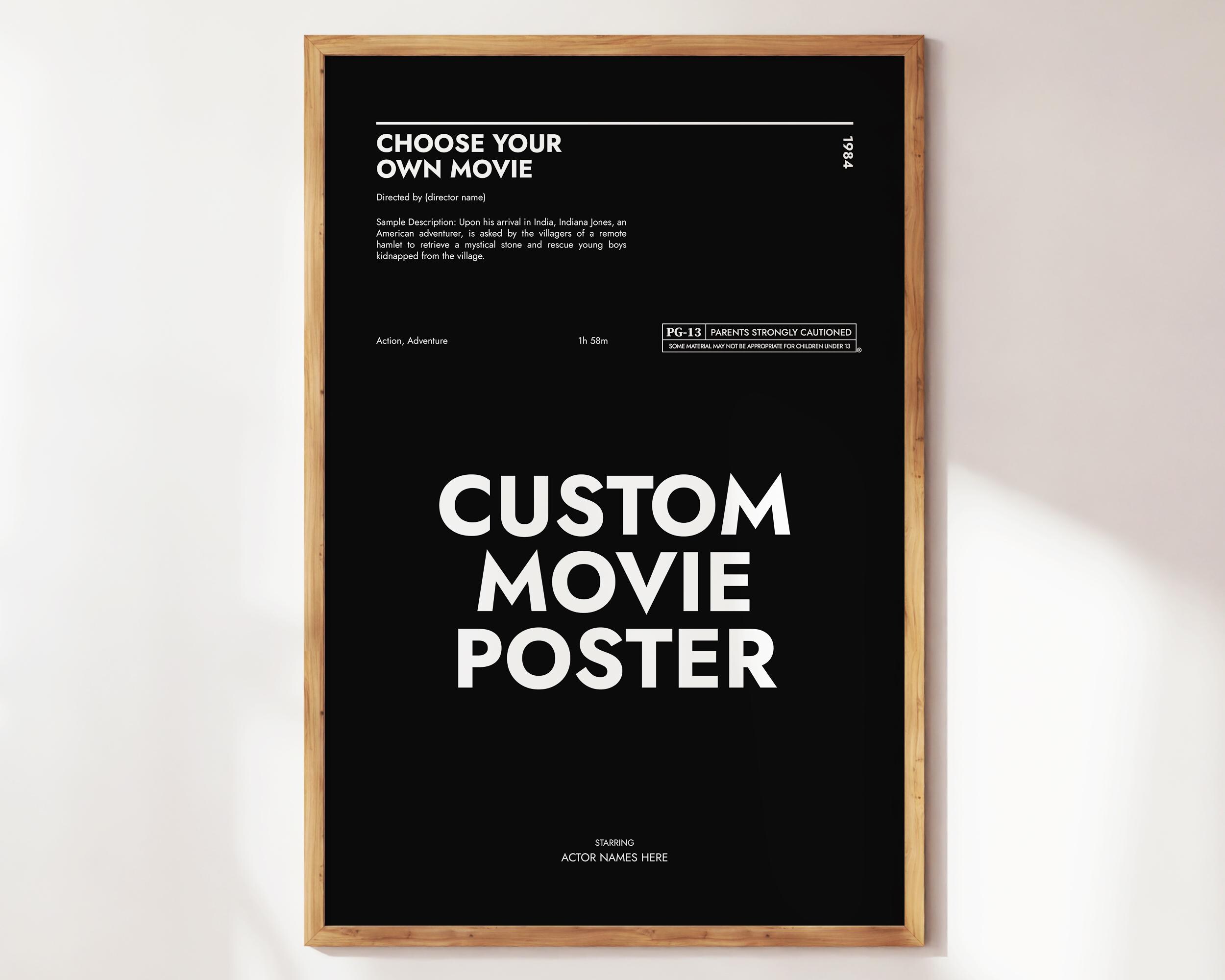 Custom Your Own Movie Poster, Make It Your Own! - Etsy