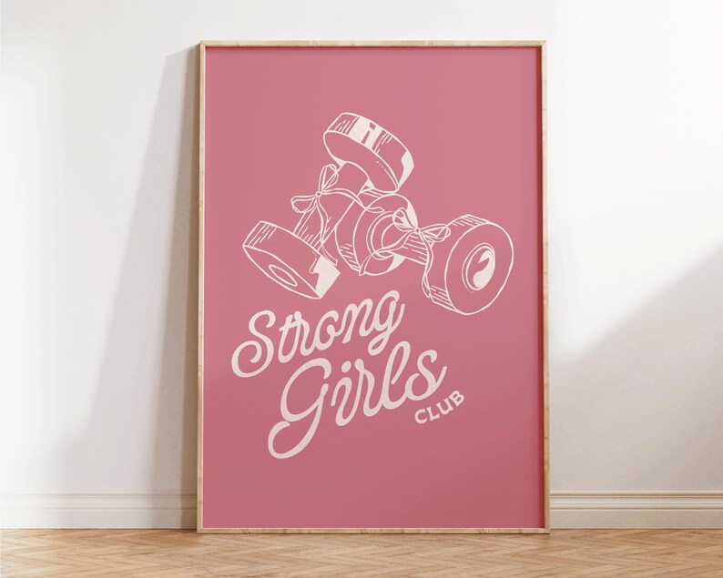 Strong Girls Club, Workout Poster, Gym Decor, Pilates Wall Art, Pilates ...
