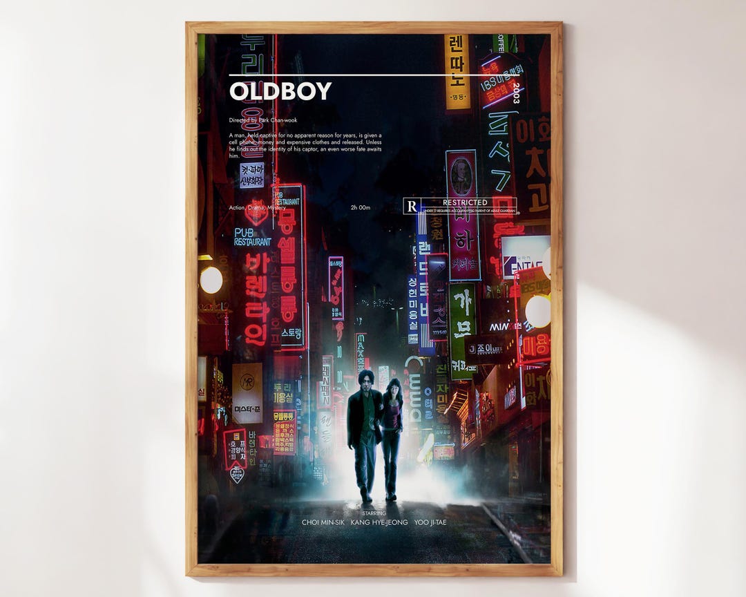 Oldboy Movie Poster, Classic Blockbuster Movie, Minimalist Movie Poster ...