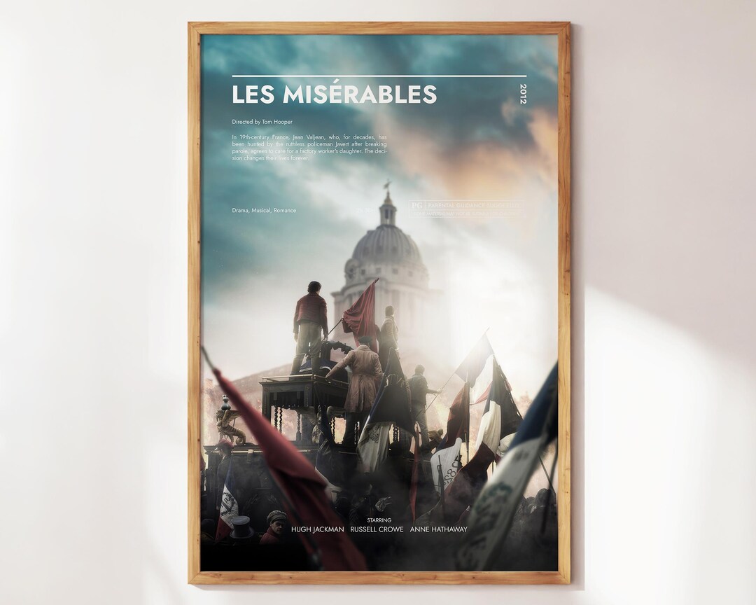 Les Miserables Poster, Classic Musical Movie, Minimalist Movie Poster ...