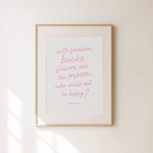Oscar Wilde Poem Wall Art, With Freedom, Books and Flowers, Book Lovers ...