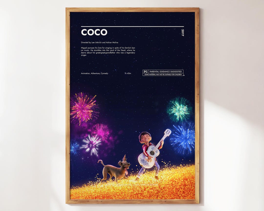 Coco Poster, Classic Musical Movie, Minimalist Movie Poster, Modern ...