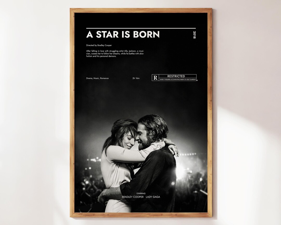 A Star is Born Poster, Classic Romance Movie, Minimalist Movie Poster ...