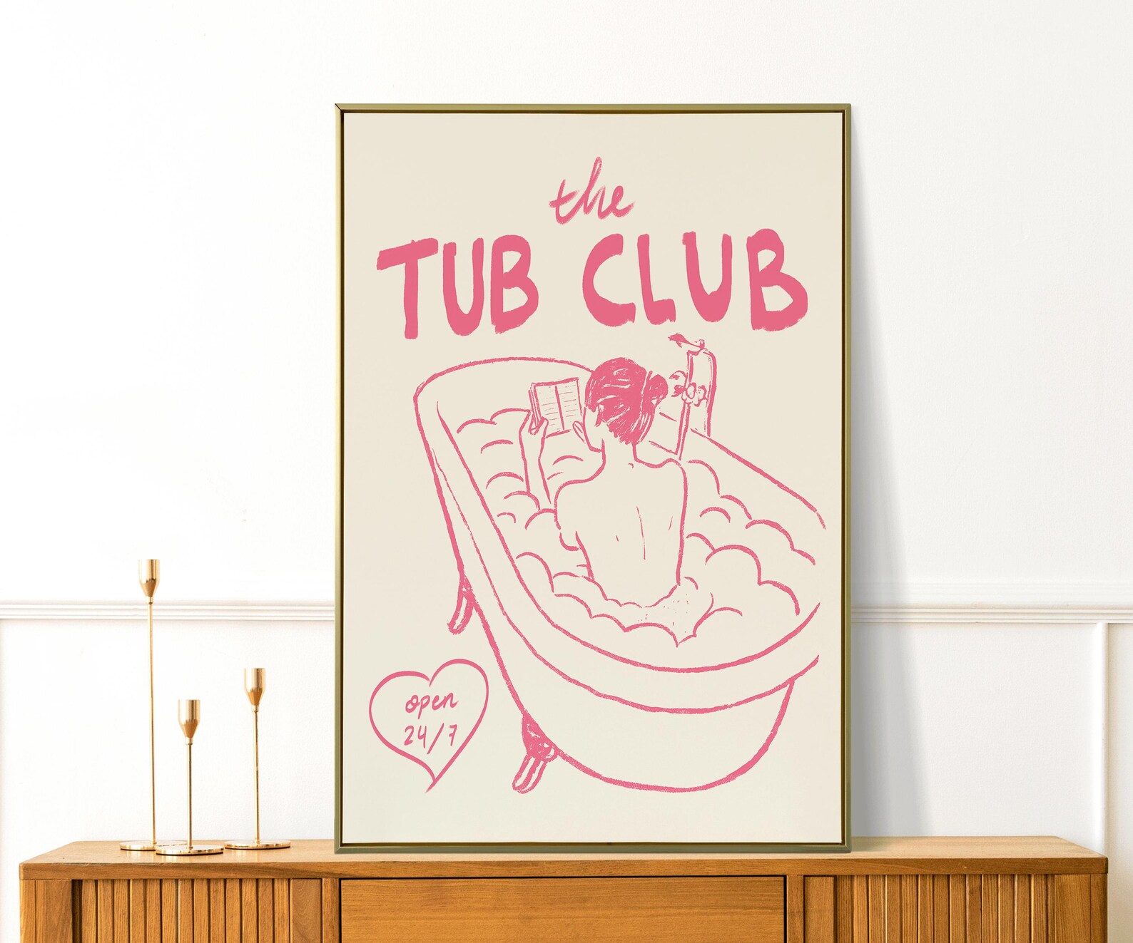 The Tub Club, Funny Bathroom Print, Bathroom Humor, Girly Wall Art ...