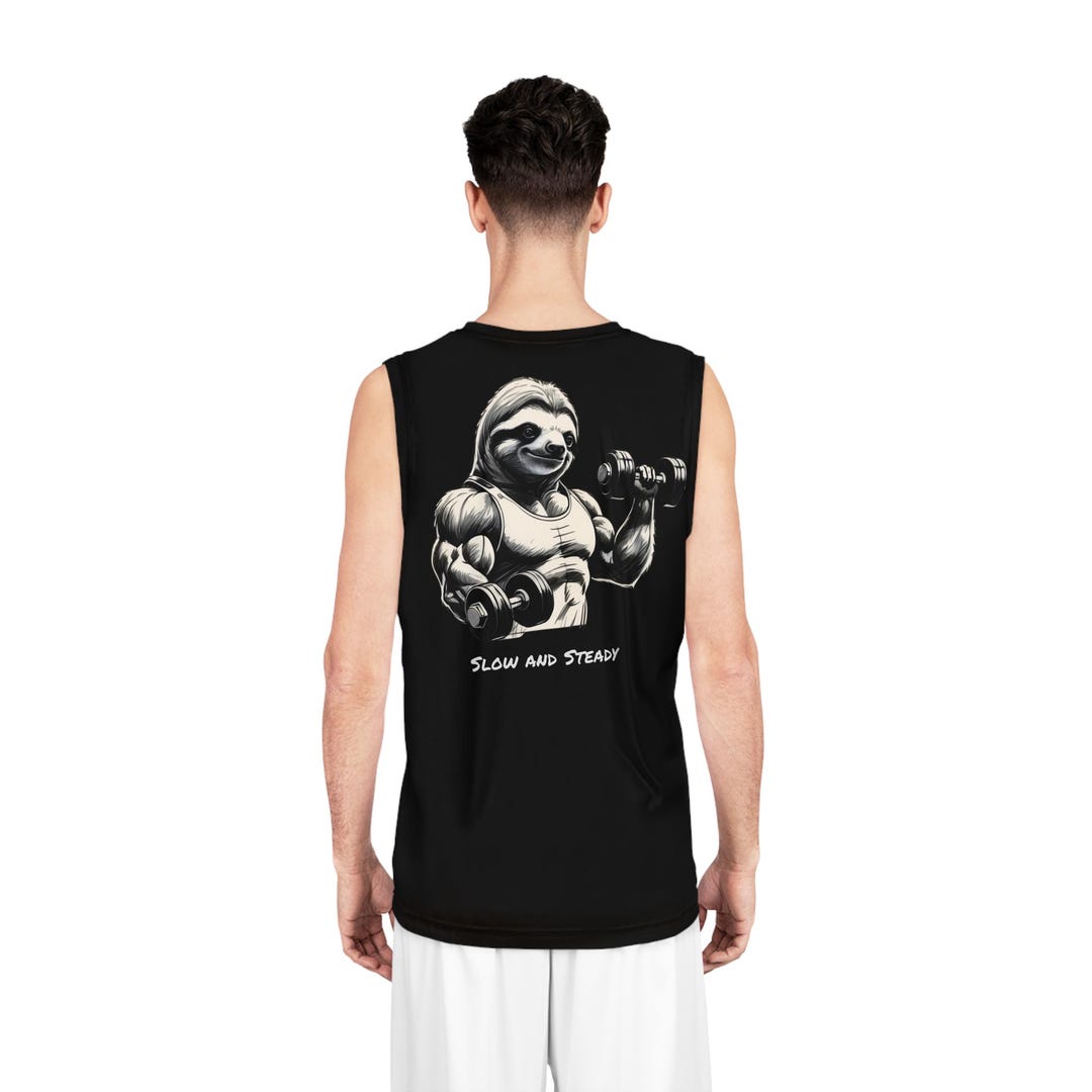 Slow and Steady Black Gym Jersey, Funny Workout Tank for Lifting ...