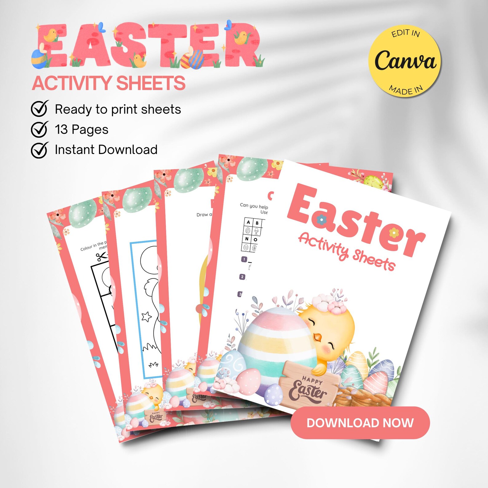Easter Activity Bundle, Printable Activity, Kids Activity Sheets ...