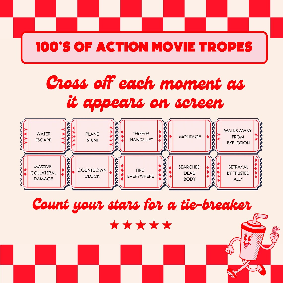 Action Movie Bingo – Digital Download Game | Play While You Watch | Fun ...