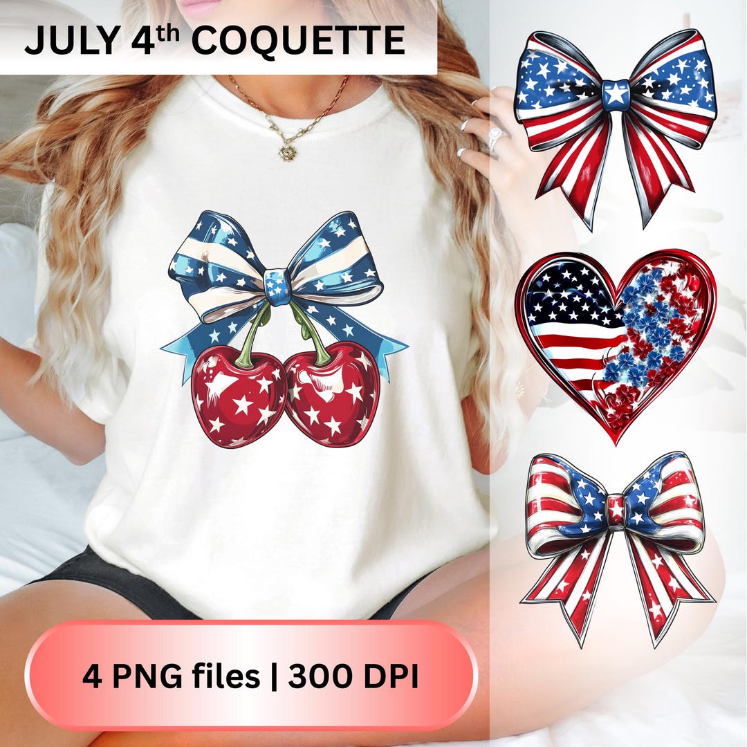 Coquette 4th of July Clipart PNG Instant Download | High-quality PNG ...