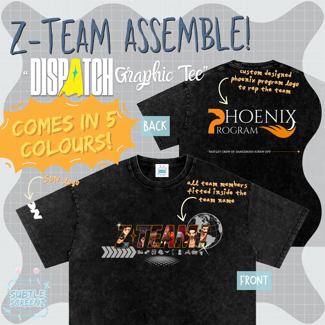 Z-TEAM Assemble “dispatch” Oversized Graphic Tee | SDN - Etsy