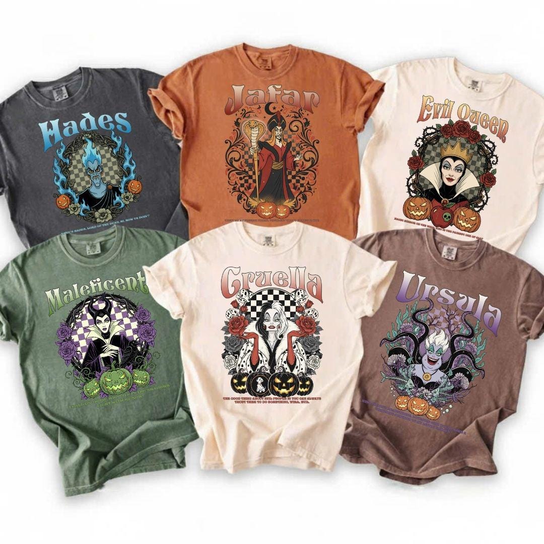 Set of 6 Disney Villain Character PNG, Villains Halloween for Group ...