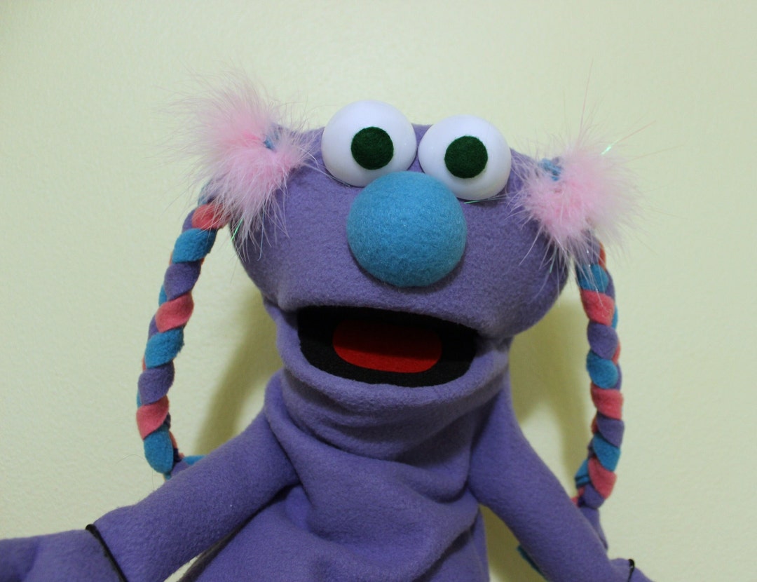 Purple Hand Puppet With Braided Pigtails - Etsy