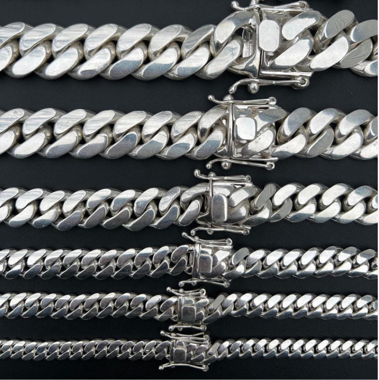 Sterling Silver Miami Cuban Chain - Etsy