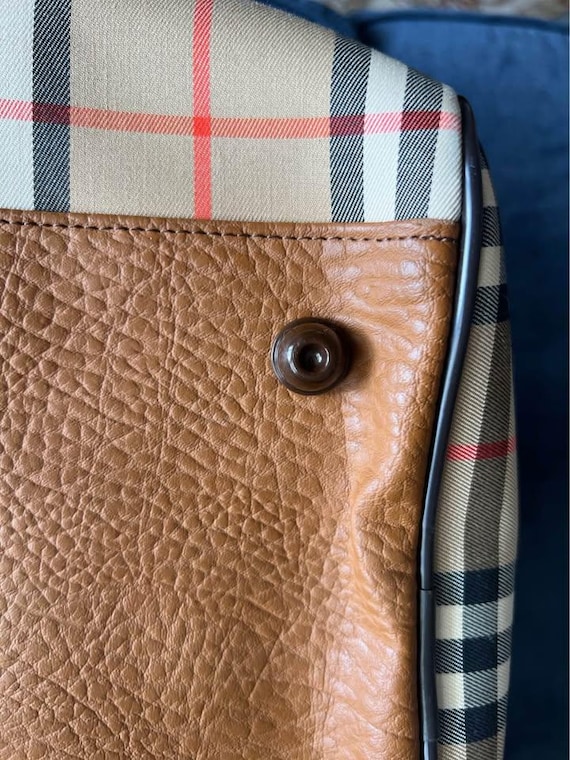 Vintage Burberry Duffle Bag – Iconic Check & Leather … - Gem