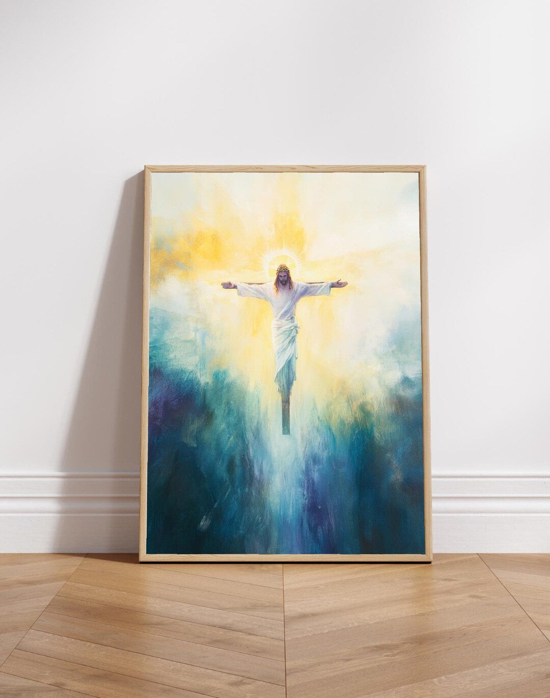Jesus Christ on the Cross, Spiritual Painting, Halo, Christian Art ...