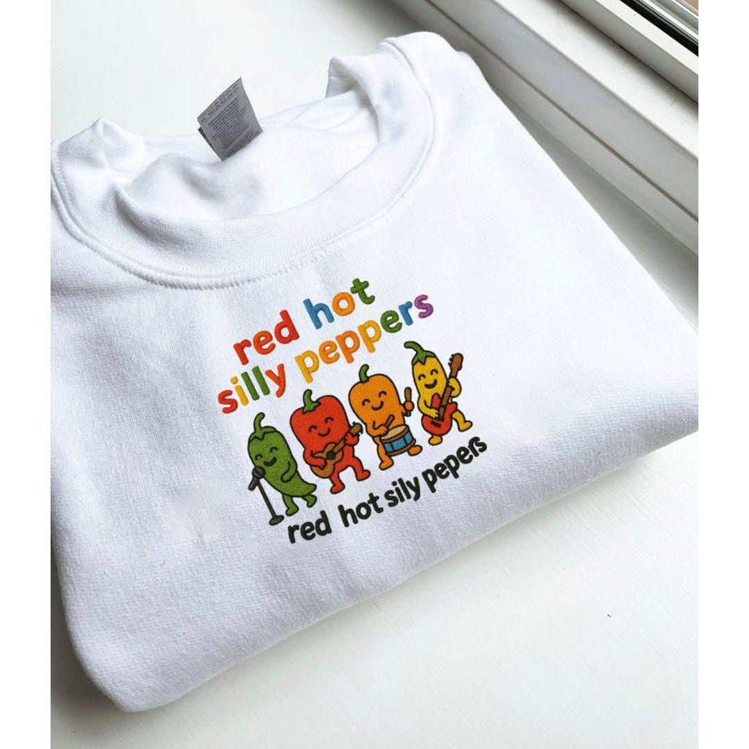 Red Hot Silly Peppers Embroidery Design Funny Chili Band Stitch Pattern ...