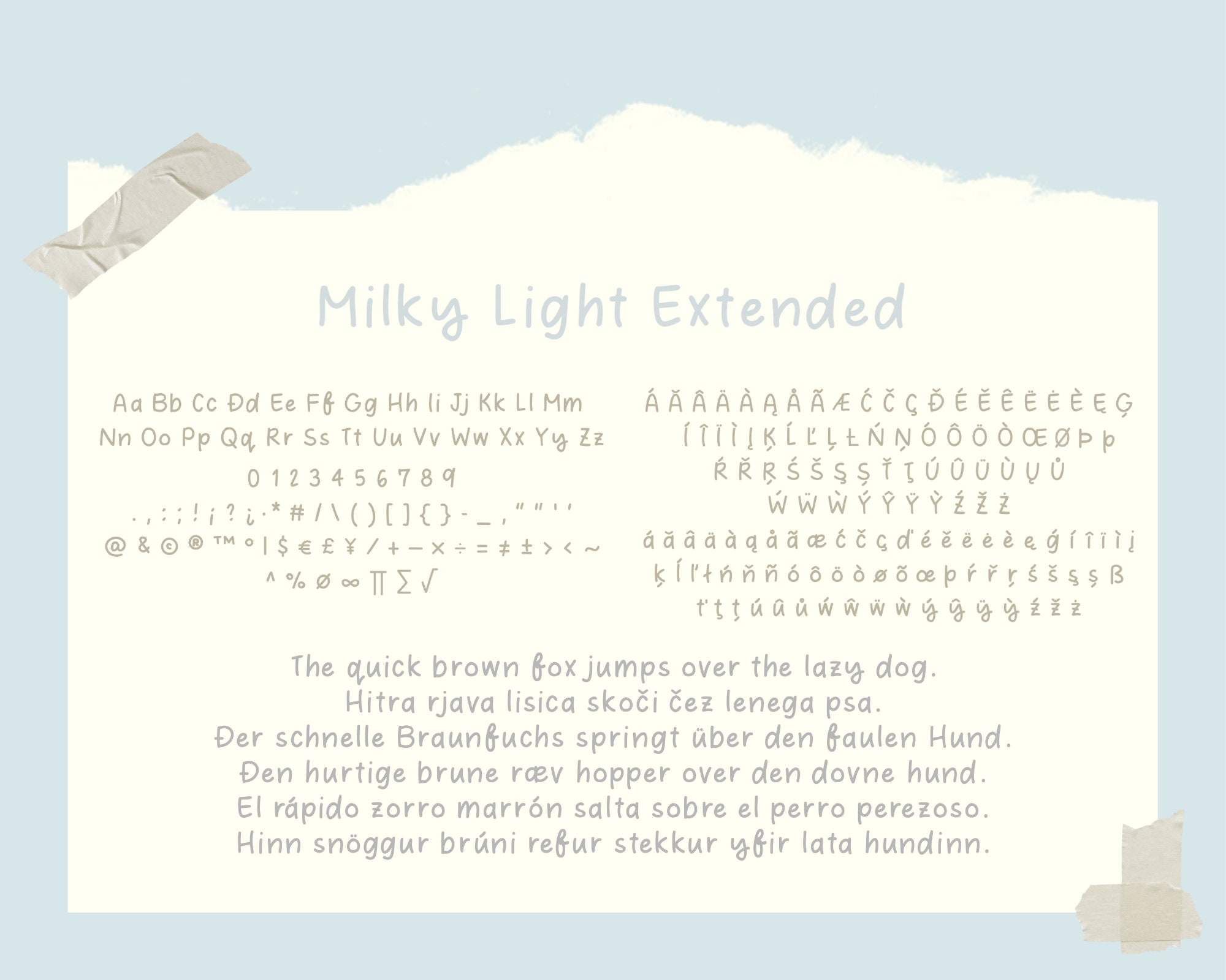 Milky Light Handwritten Font EXTENDED VERSION Neat Handwriting Font for ...