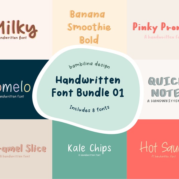 Goodnotes Handwriting Fonts Bundle - Etsy