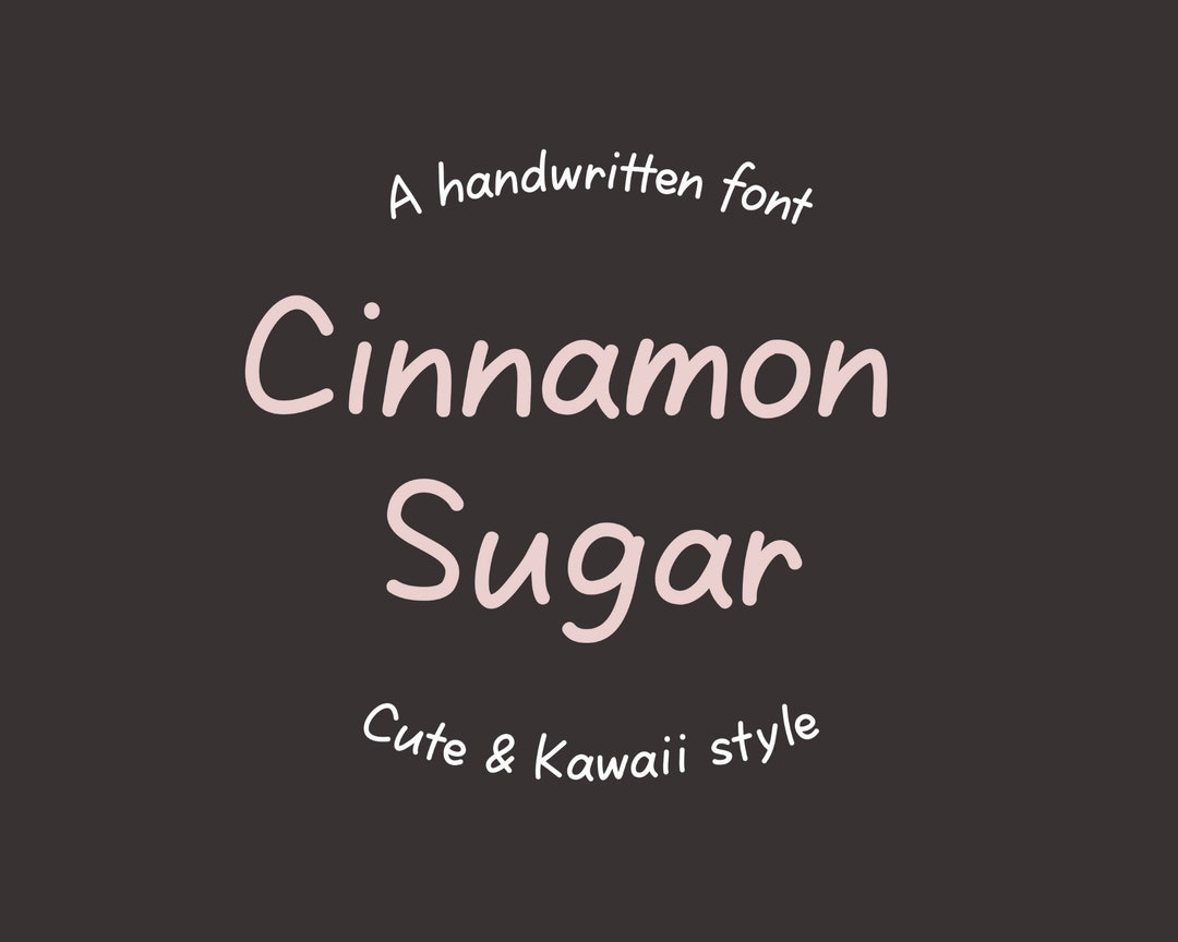 Cinnamon Sugar Handwritten Font - Digital Font - Neat Handwriting Font ...