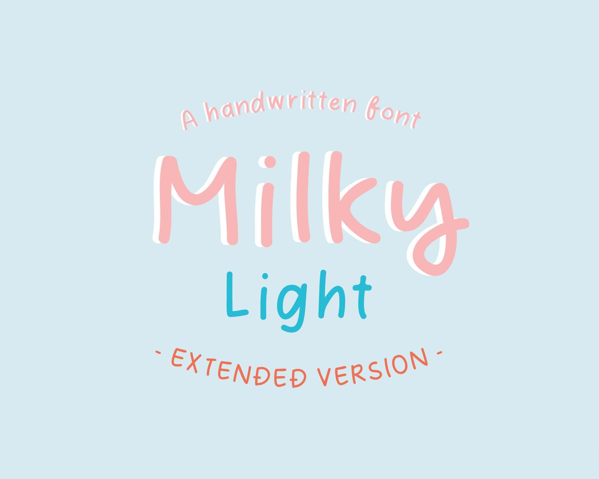 Milky Light Handwritten Font EXTENDED VERSION Neat Handwriting Font for ...