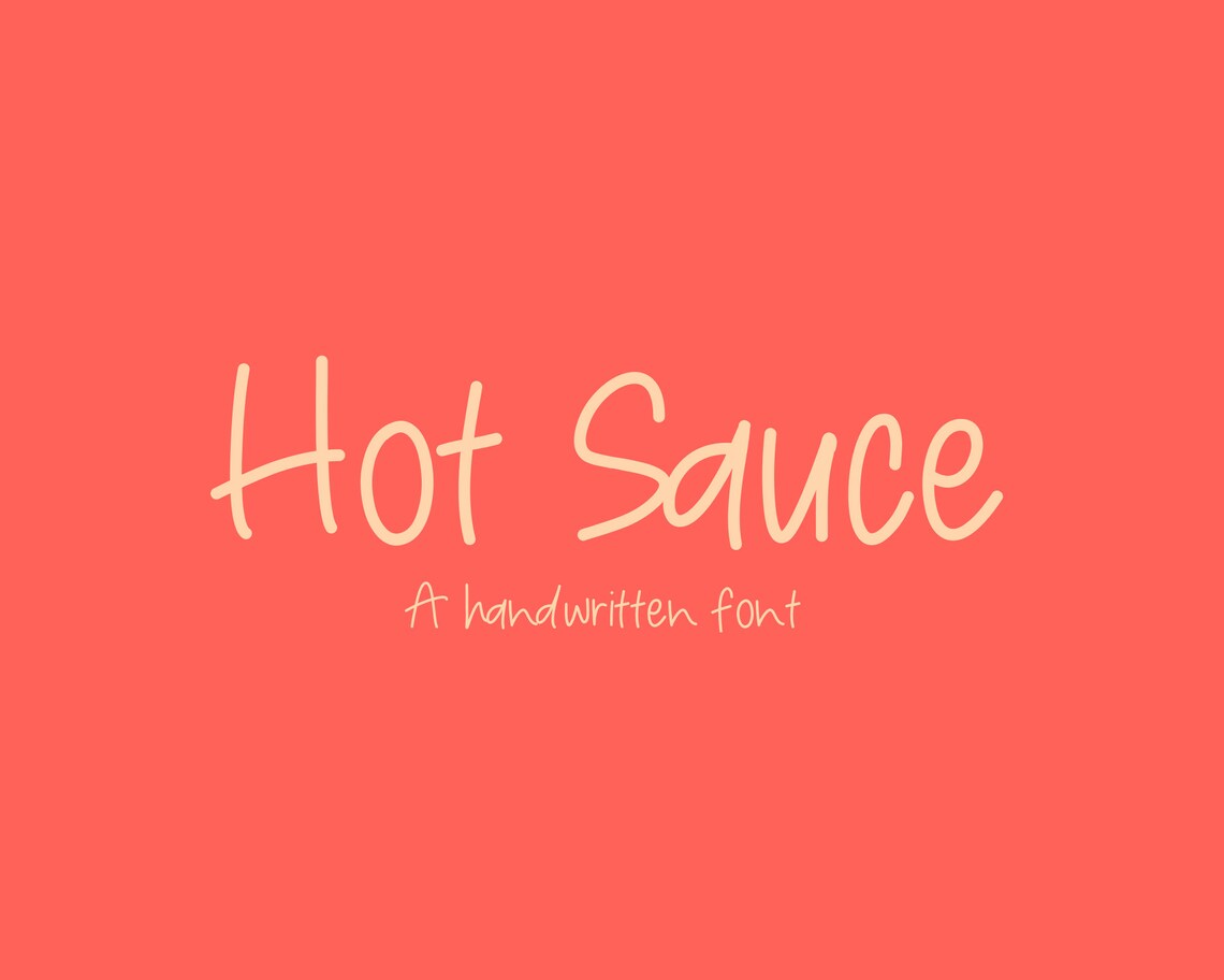 Hot Sauce Handwritten Font Digital Font Neat Handwriting | Etsy