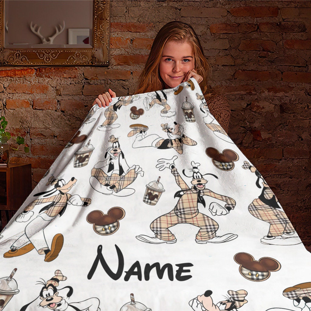 Custom Name Goofy Blanket, Mickey Ears Sherpa Blanket, Baby Name ...