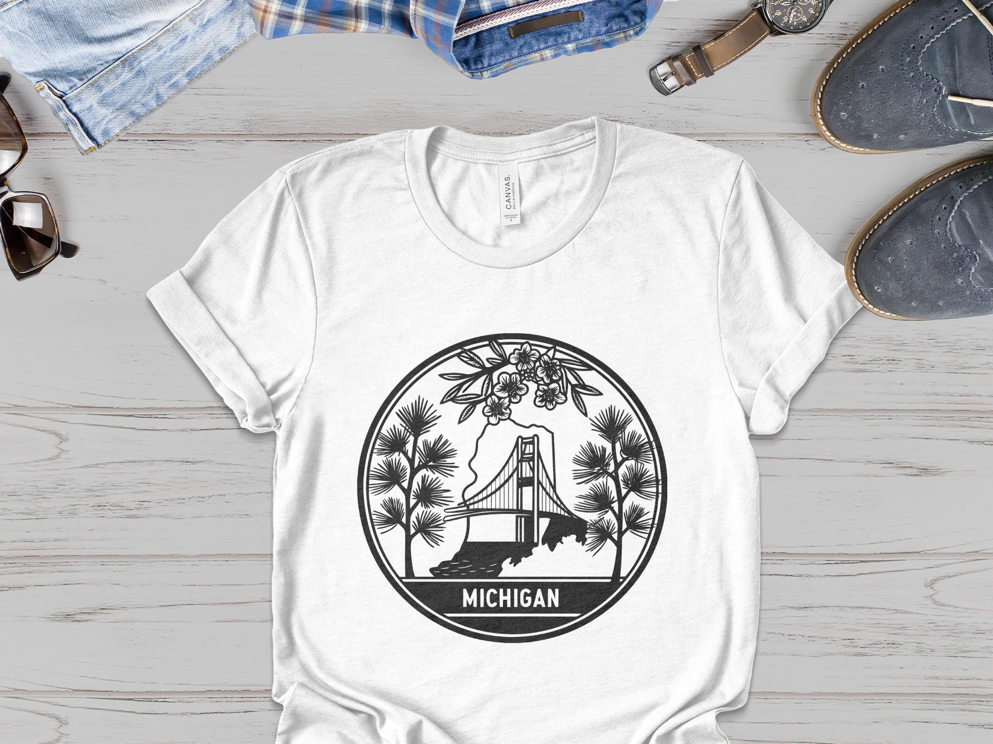 Michigan Bridge Line Art, State Flower SVG, Craft File (digital Files ...