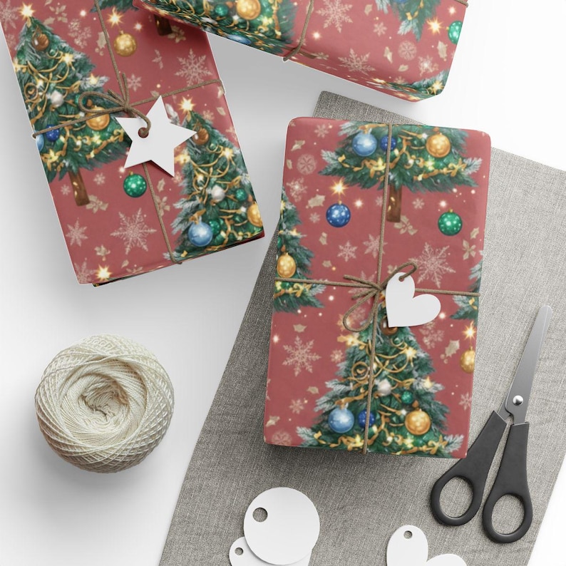 Christmas Tree Wrapping Paper - Etsy