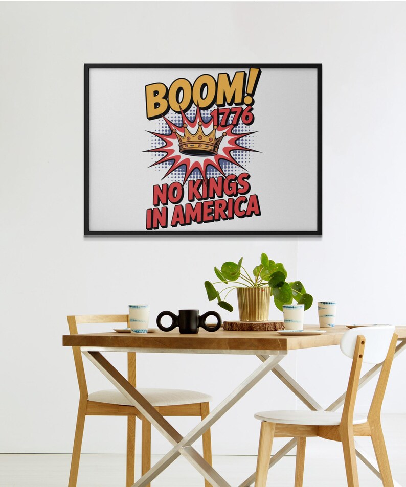 Boom 1776 No Kings in America Digital Art, Patriotic PNG File ...