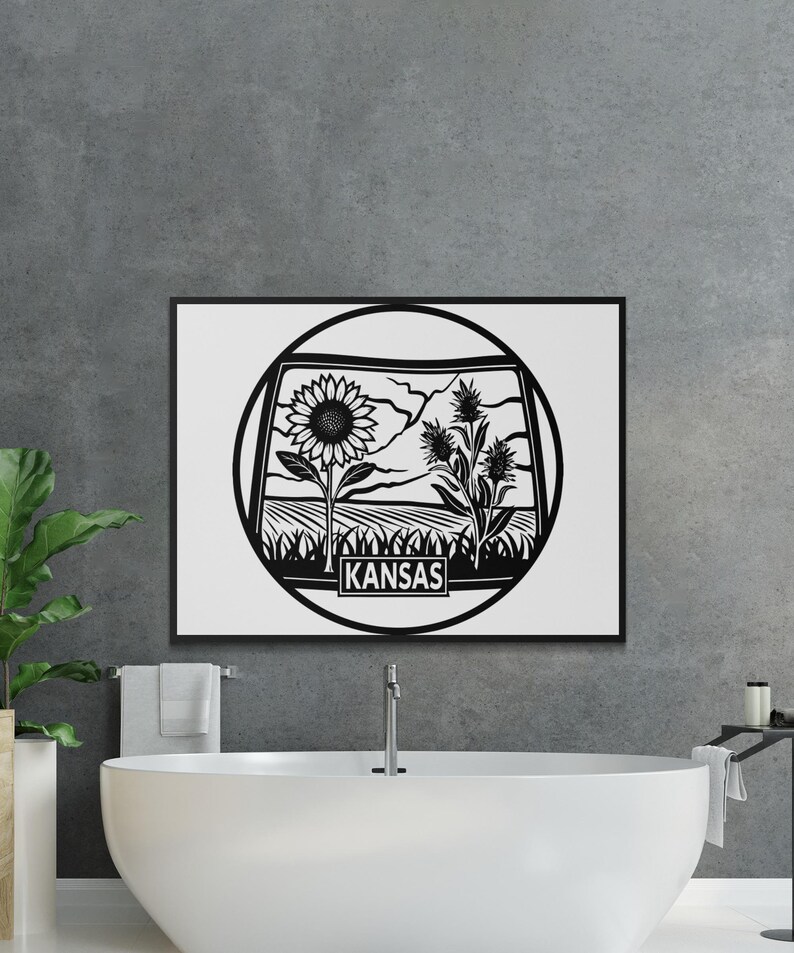 Kansas Sunflower SVG: State Flower Graphic, Cricut Silhouette (digital ...