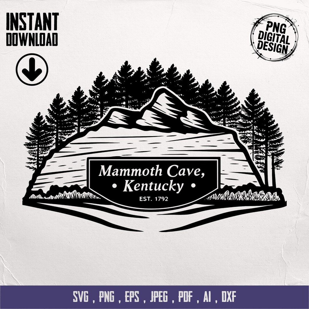 Mammoth Cave Kentucky Digital, Svg Png Eps Jpg Pdf Ai Dxf Files, Travel ...