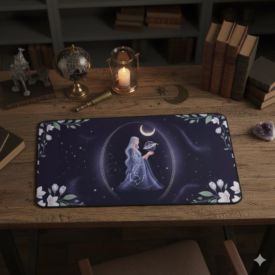 Celestial Moon Witchy Desk Mat | Large Desk Mat | Lunar Moon Trendy ...