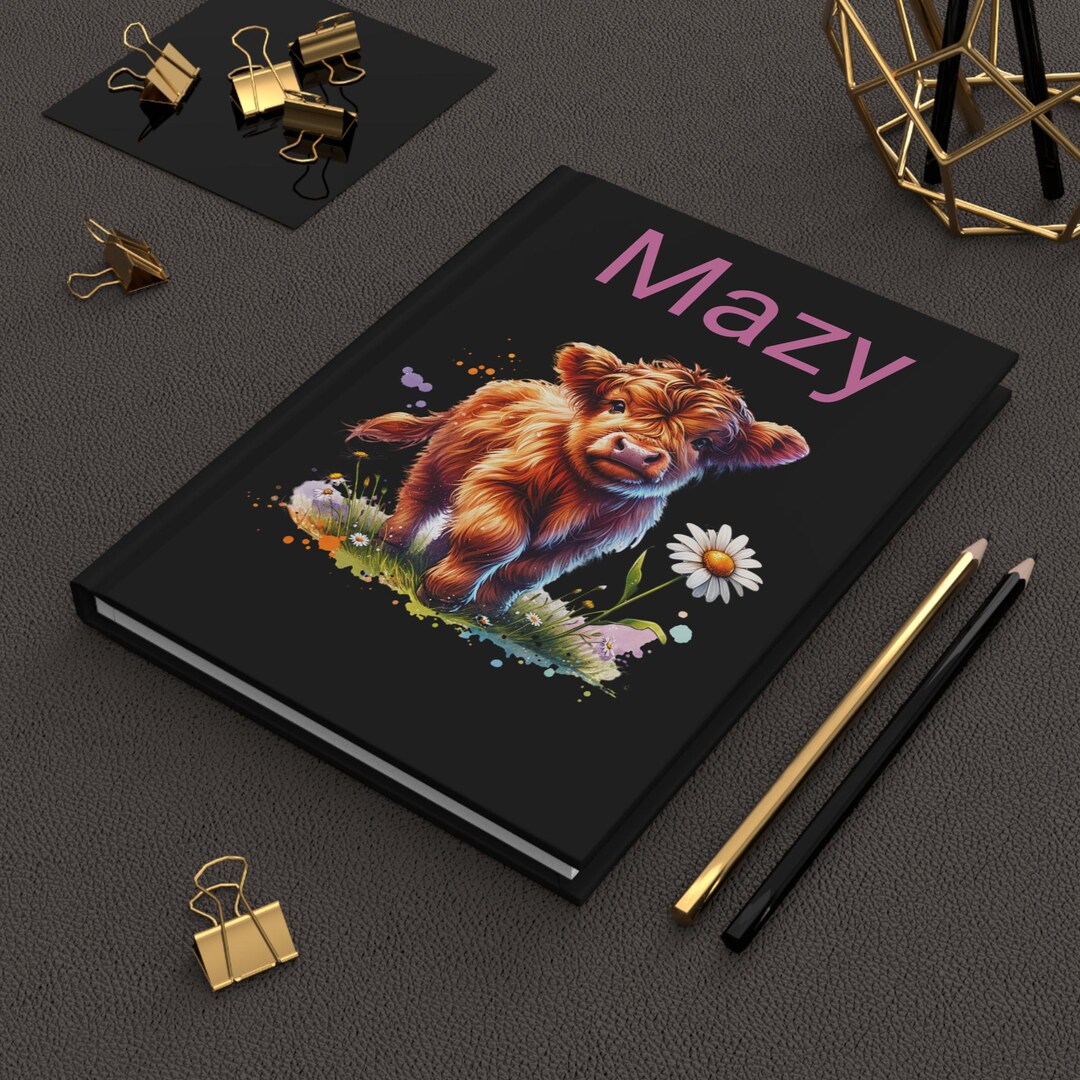 Personalized Highland Cow Journal for Animal Lovers, Cute Hardcover ...