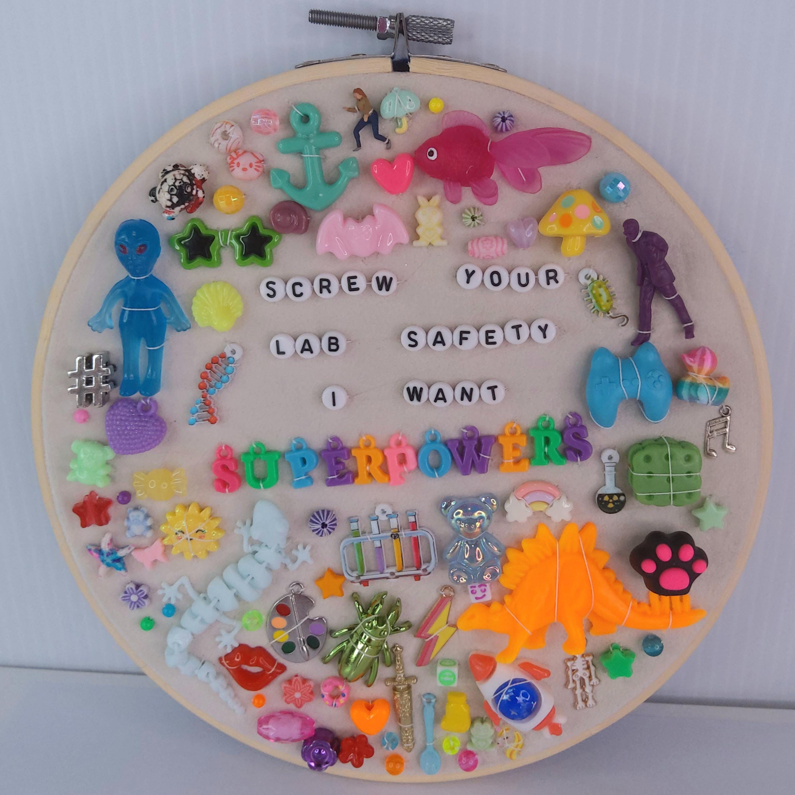 Funny Weird Bead Quote Saying Wall Ornament Chaotic Eye Spy Handmade in ...
