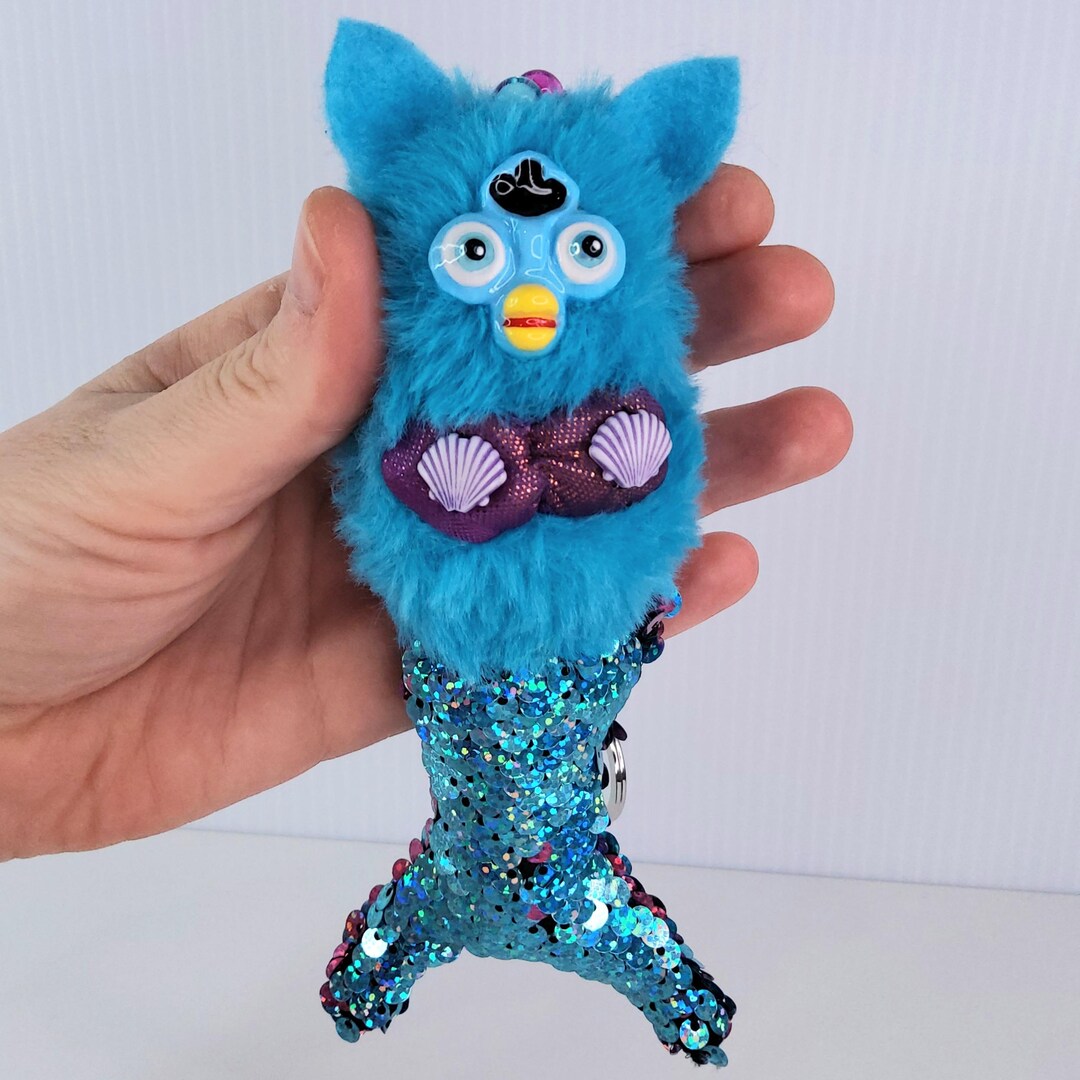 Furby Mermaid Furbmaid Doll Figure Plush Soft Toy Blue Oddbody Keyring ...
