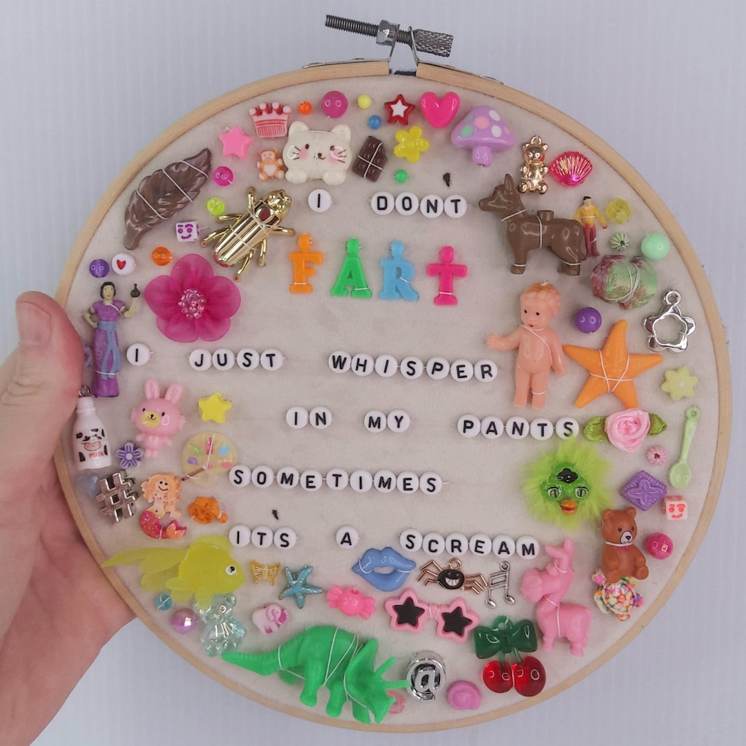 Funny Weird Bead Quote Saying Wall Ornament Chaotic Eye Spy Handmade in ...