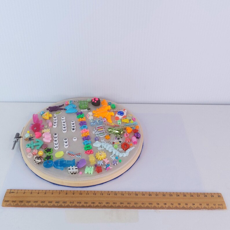 Funny Weird Bead Quote Saying Wall Ornament Chaotic Eye Spy Handmade in ...