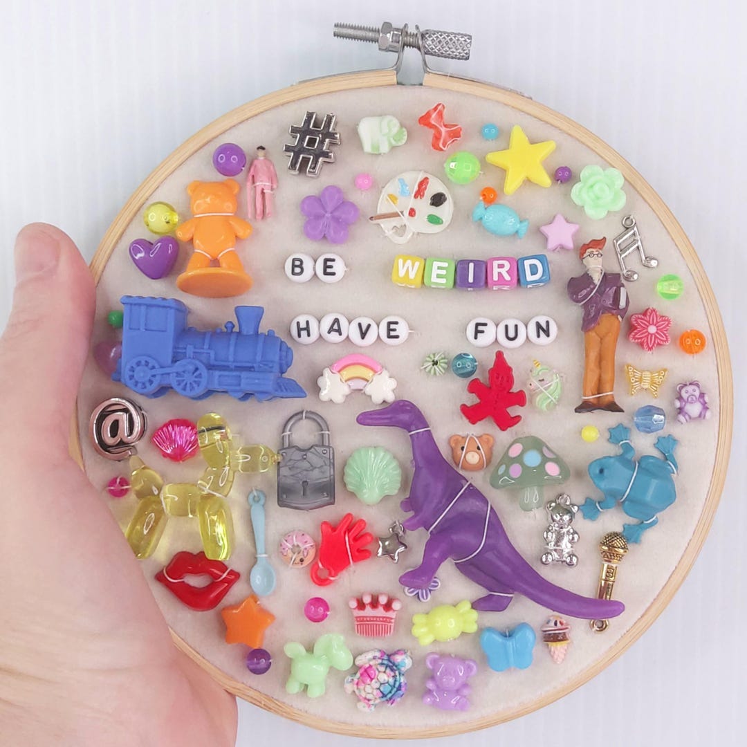Funny Weird Bead Quote Saying Wall Charm Ornament Chaotic Eye Spy ...