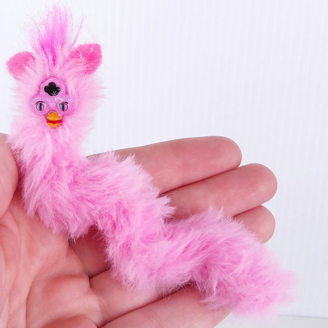 Mini Furb Worm Toy Long Oddbody Pink Handmade in Australia - Etsy Australia