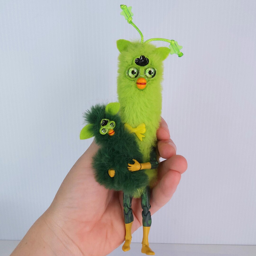 Oddbody Furb Alien Figure With Mini Long Furb Green Handmade in ...