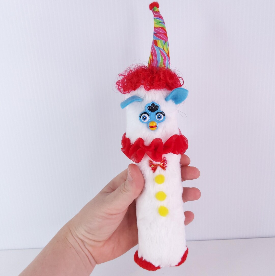 Clown Furby Plush Soft Toy Doll Oddbody Long Furby Blue Face Handmade ...