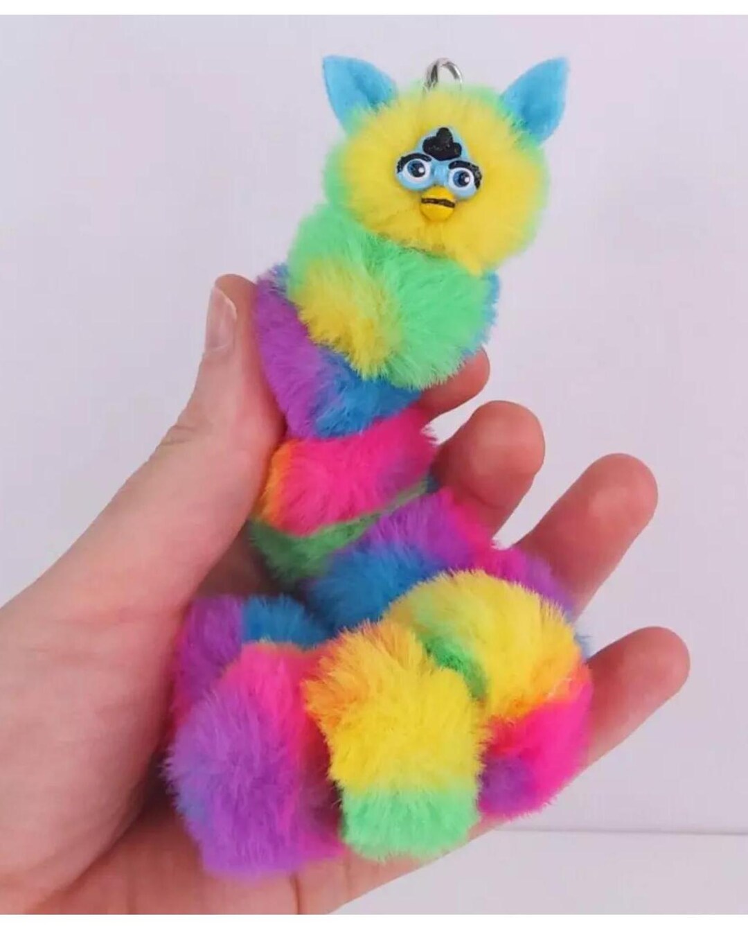 Long Body Furby Plush Soft Toy BRACELET Blue Rainbow Handmade in ...