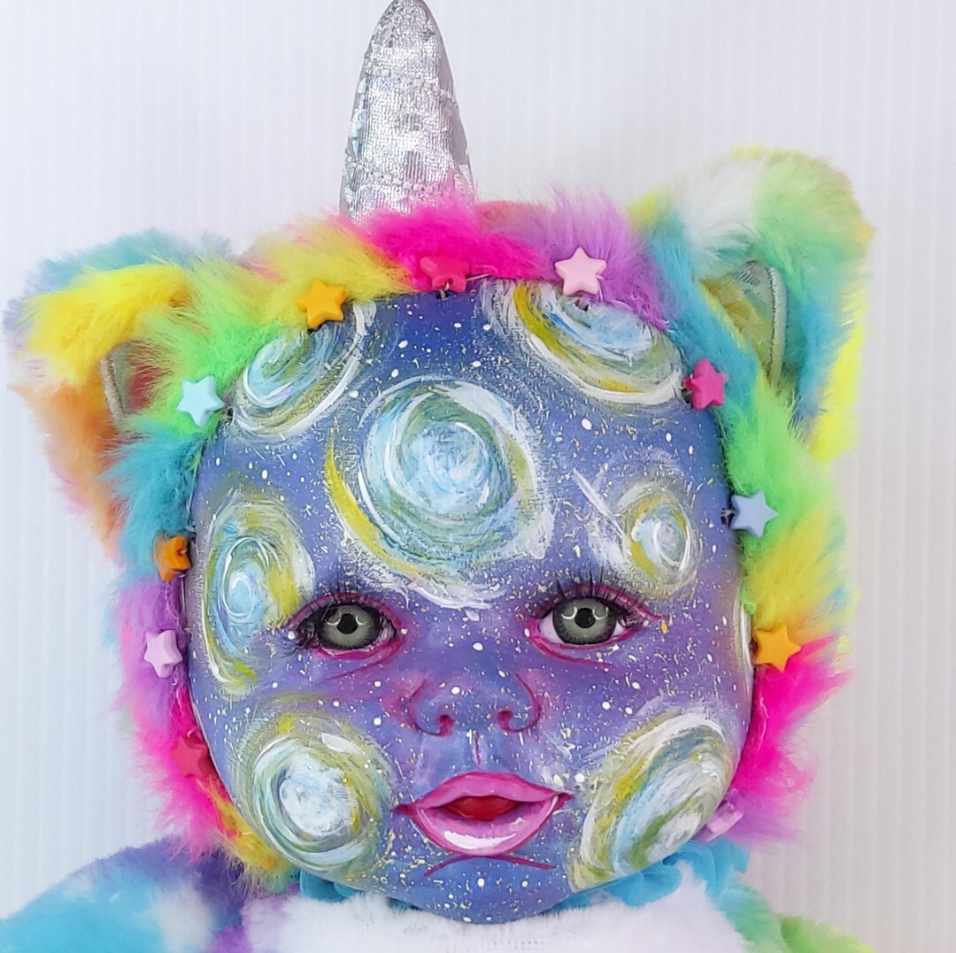 Baby Starry Night Doll Plush Soft Toy Handpainted Vinyl Face Creepy ...