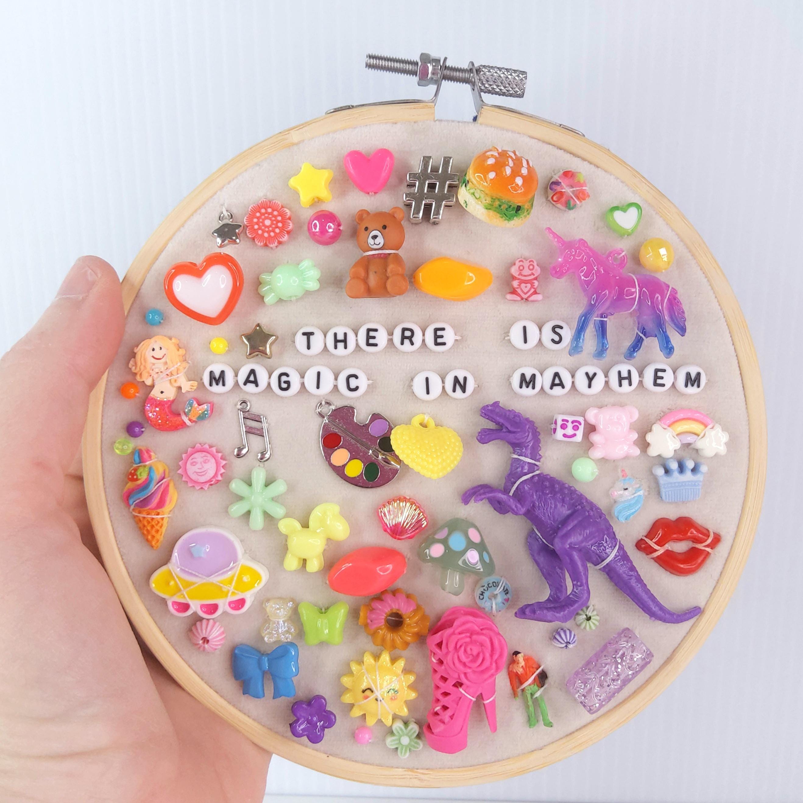 Funny Weird Bead Charm Quote Saying in Embroidery Hoop Wall Ornament ...