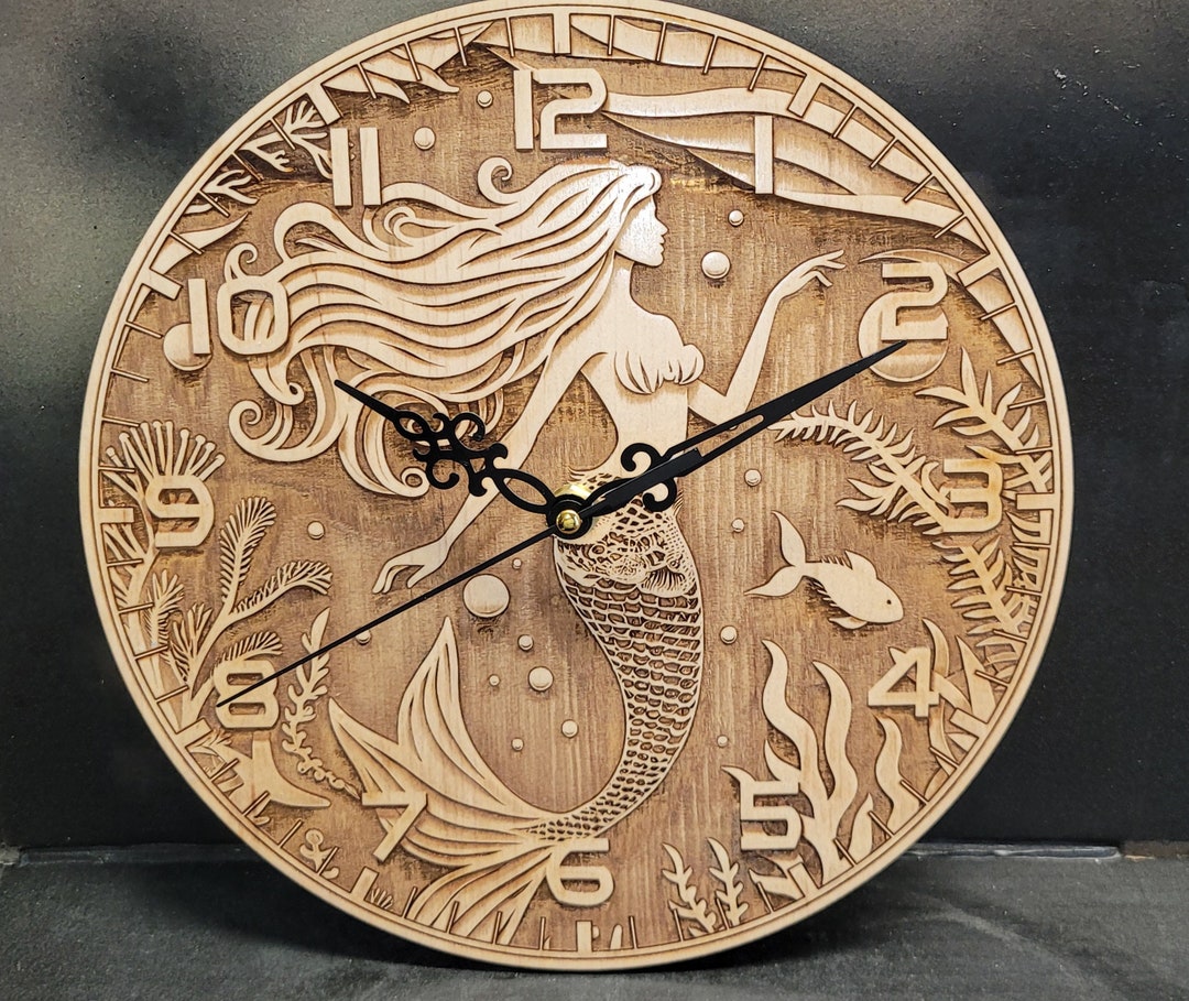 3 D Illusion Mermaid Clock - Etsy
