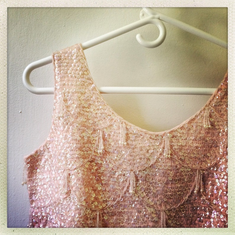 60s Luscious Pink Beaded Shell MINT International Shipping | Etsy